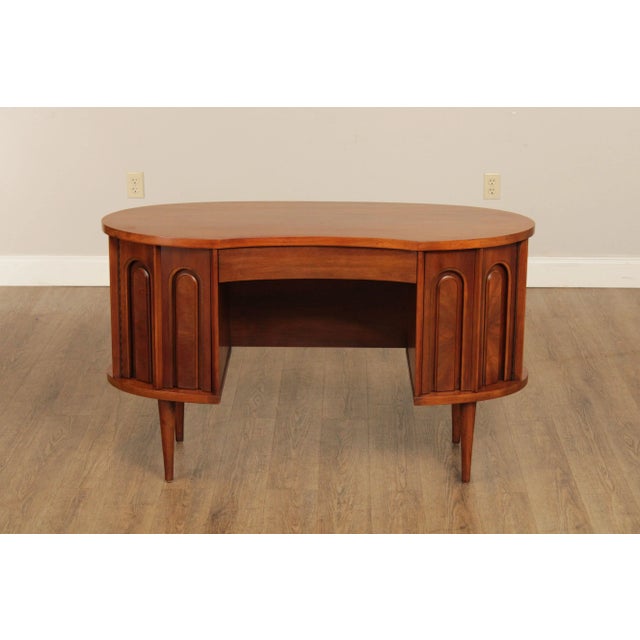 1960s Mid-Century Modern Walnut Kidney Writing Desk Attributed to ...