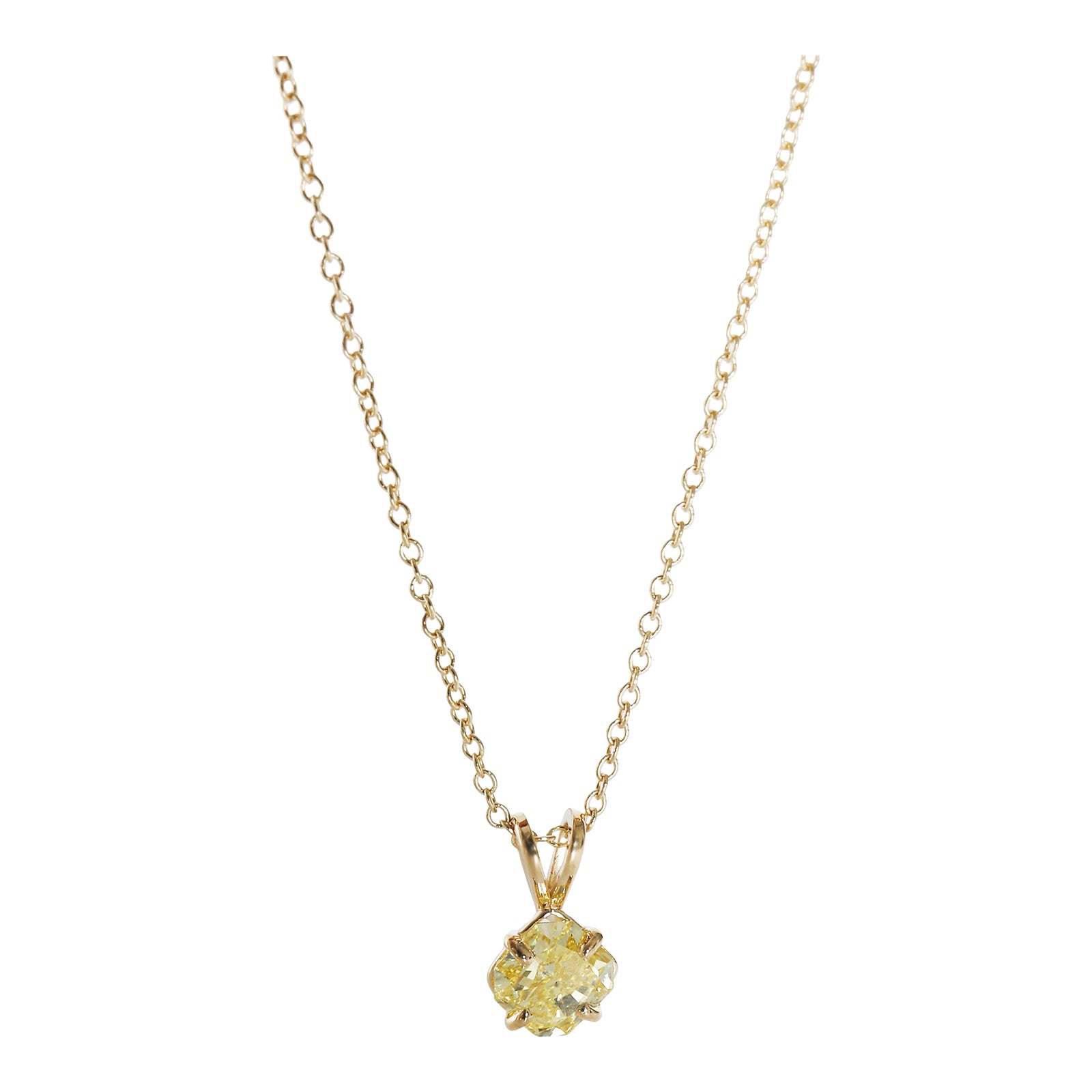 Fancy Intense Yellow Diamond Solitaire Pendant In 14K Yellow Gold Si2 1 ...