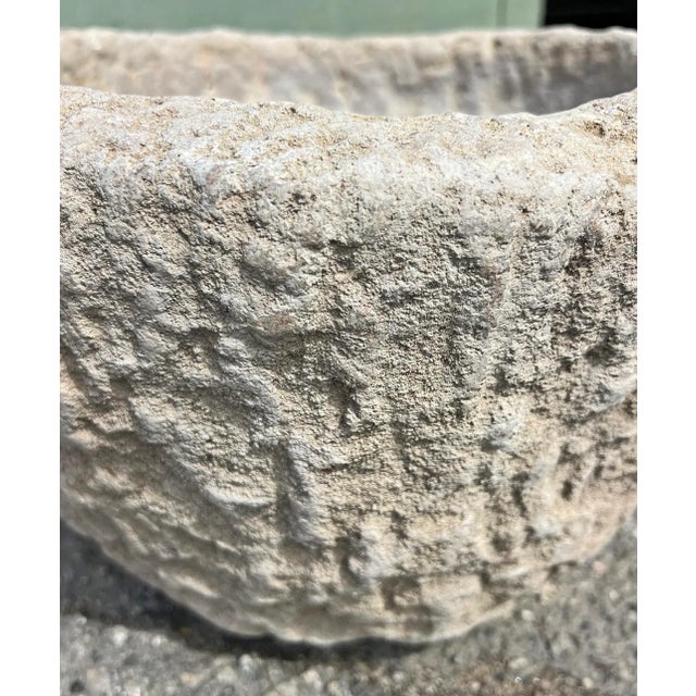 Vintage Stone Rustic Planter Bowl | Chairish