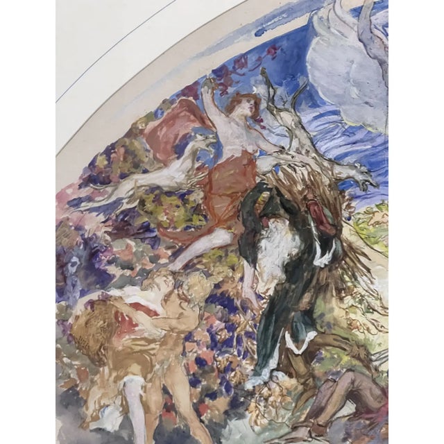 Albert Beck Wenzell's Allegorical Scene, Signed + Framed | Chairish
