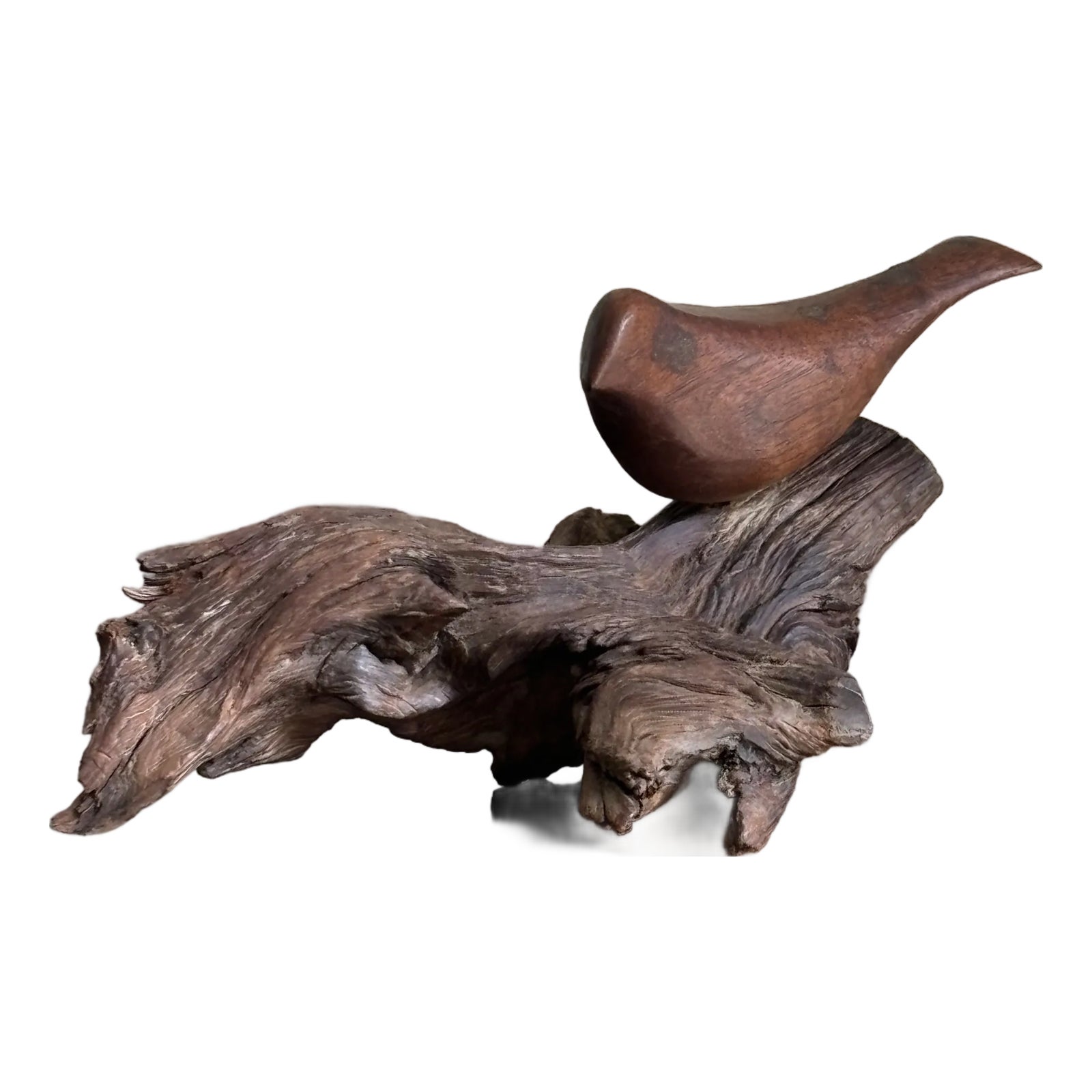 Mid-20th Century Carved Bird on Driftwood, Ethel Yeagle (American 1909 ...