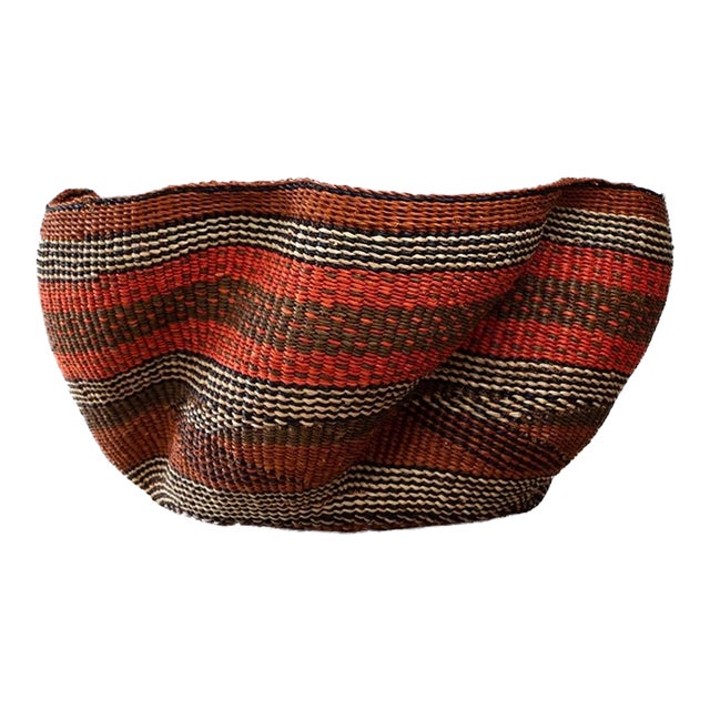 Bolga Wave Basket - Orange | Chairish