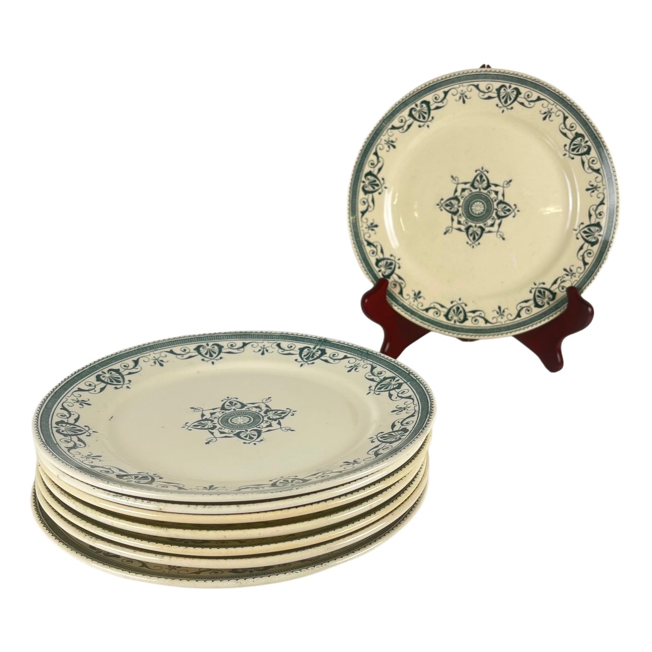 Antique Admiral Ironstone Dessert Plates from Creil & Montereau, 1890s ...