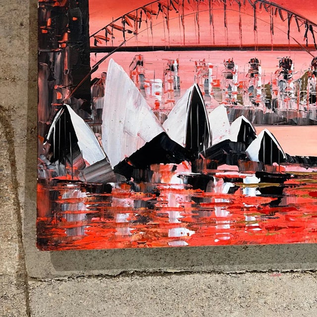 Vivid Color Sydney Au Cityscape Oil Painting Artwork by Mark Kasav ...