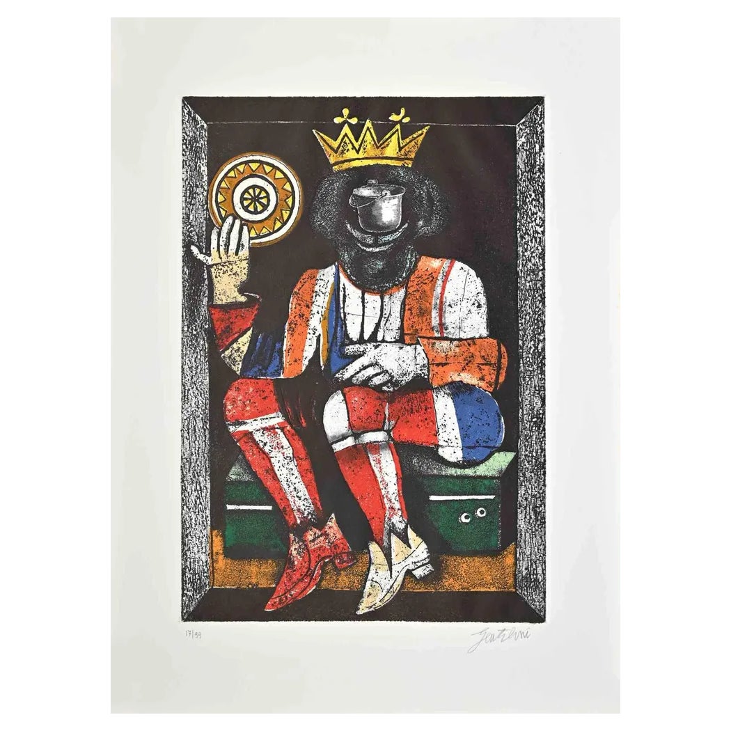 Franco Gentilini, King of Coins, Etching, 1970s | Chairish