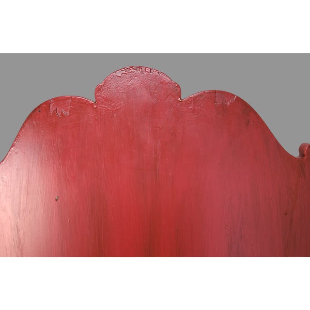 Late 19th Century Antique Victorian Painted Red Solid Oak Rocking Chair ...