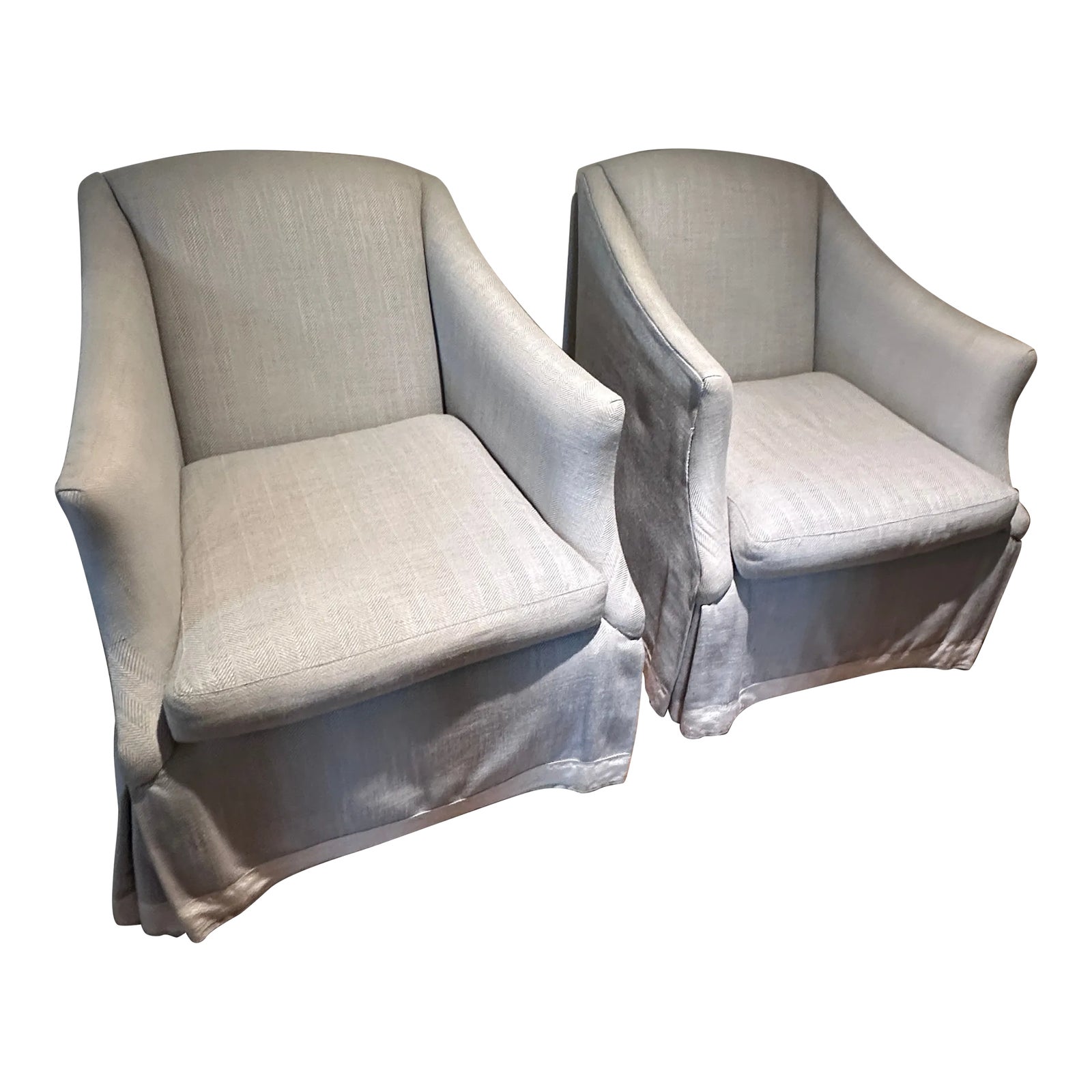 Pair of Skirted Lee Chairs | Chairish