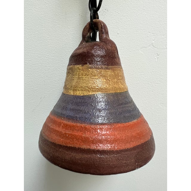 Contemporary Painted Mexican Style Terra Cotta Hand Thrown Petite Bell ...