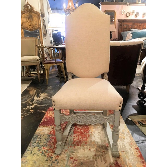 1910s French Grey Distressed Painted Chairs - a Pair | Chairish