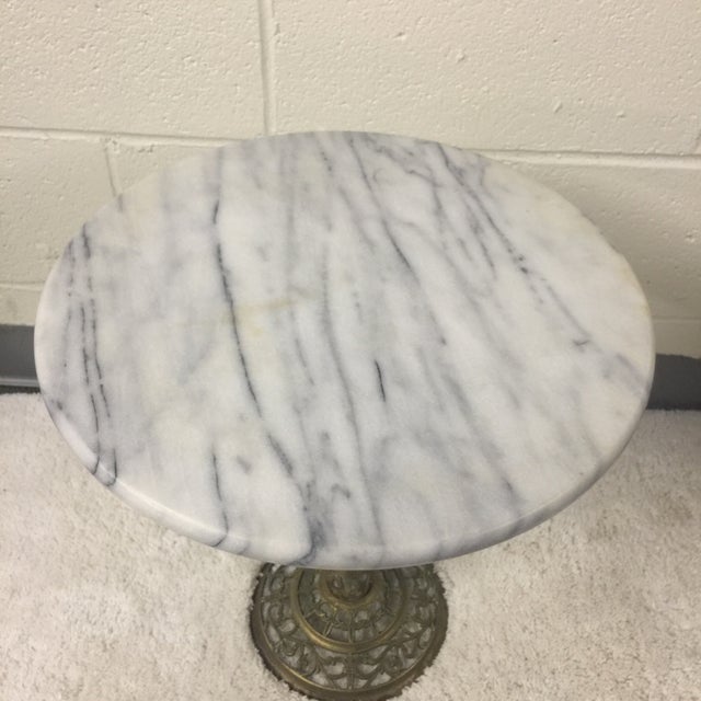 Vintage Marble Top Brass Side Table | Chairish Vintage Marble Top Brass Side Table | Chairish
