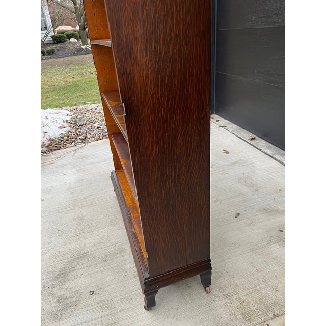 Antique Tiger Wood Bookcase Shelf | Chairish
