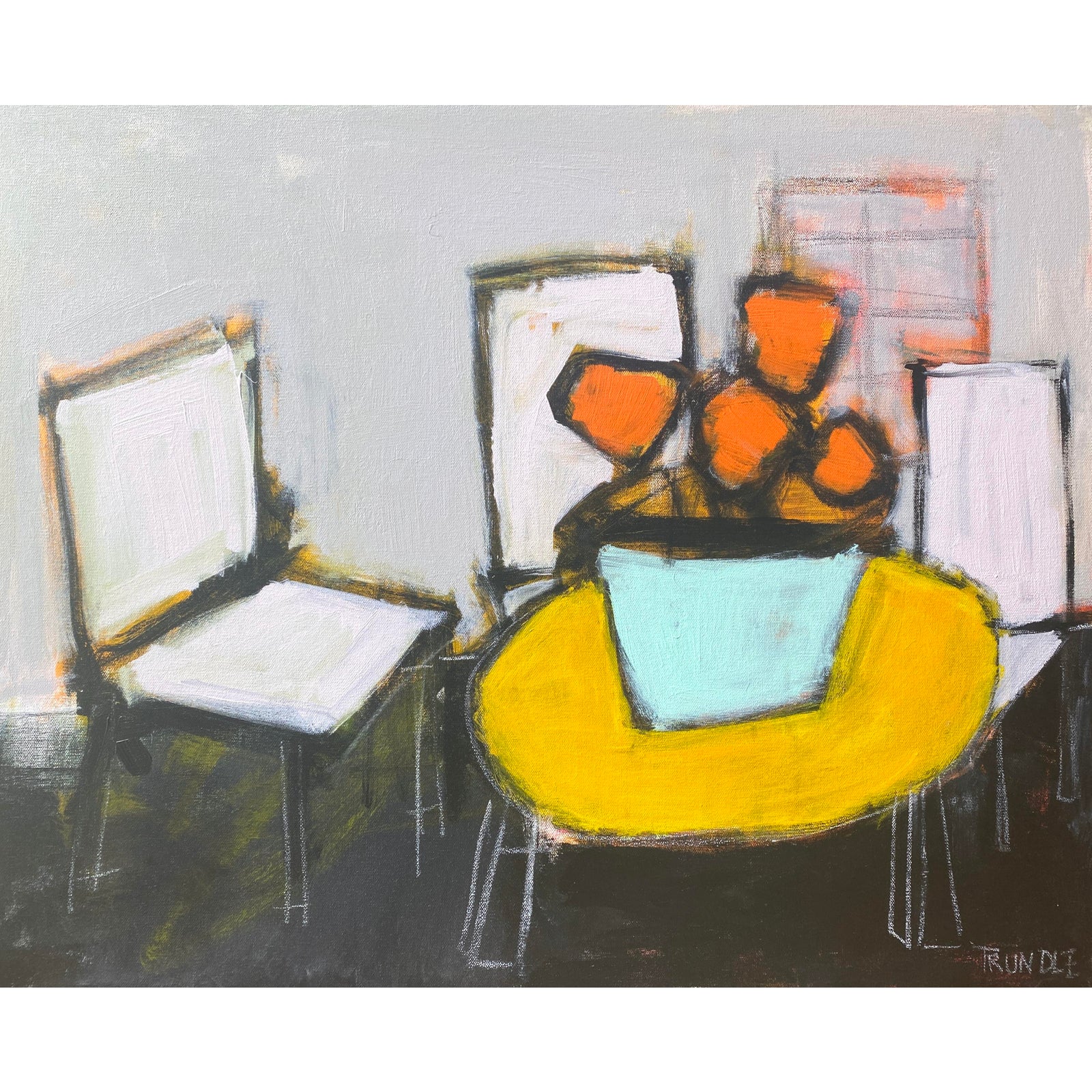 Sarah Trundle Contemporary Abstract Still Life Painting, "At Home ...