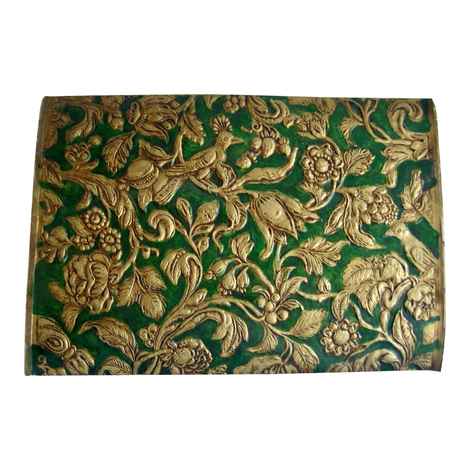 French Emboss Cordoba Leather Style Wall Paper 19 Century | Chairish