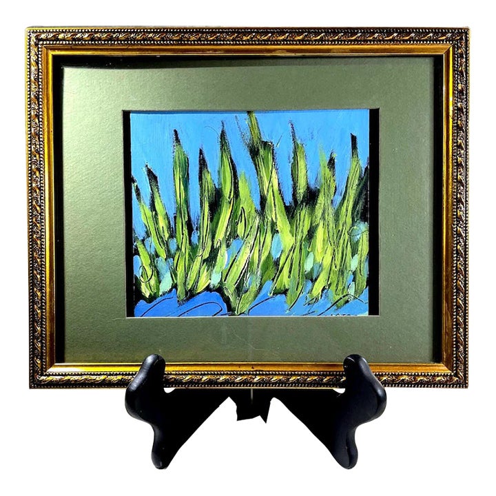 Christi Dreese-Carter Signed "Marsh Grasses" Oil, 6x6" Contemporary ...