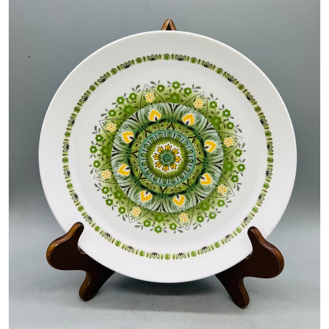 Mismatched Set of 5 Vintage Green Dinner Plates/ Mixed 70’s Stoneware ...