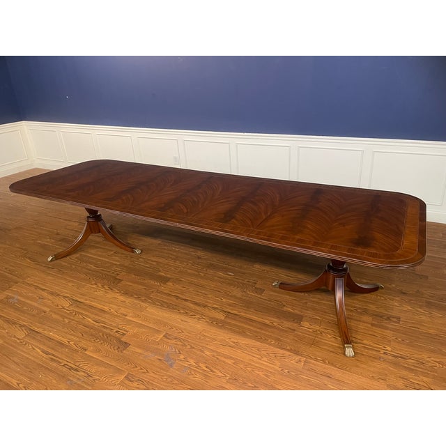 Leighton Hall Multi-Banded Mahogany Dining Table - Showroom Sample ...