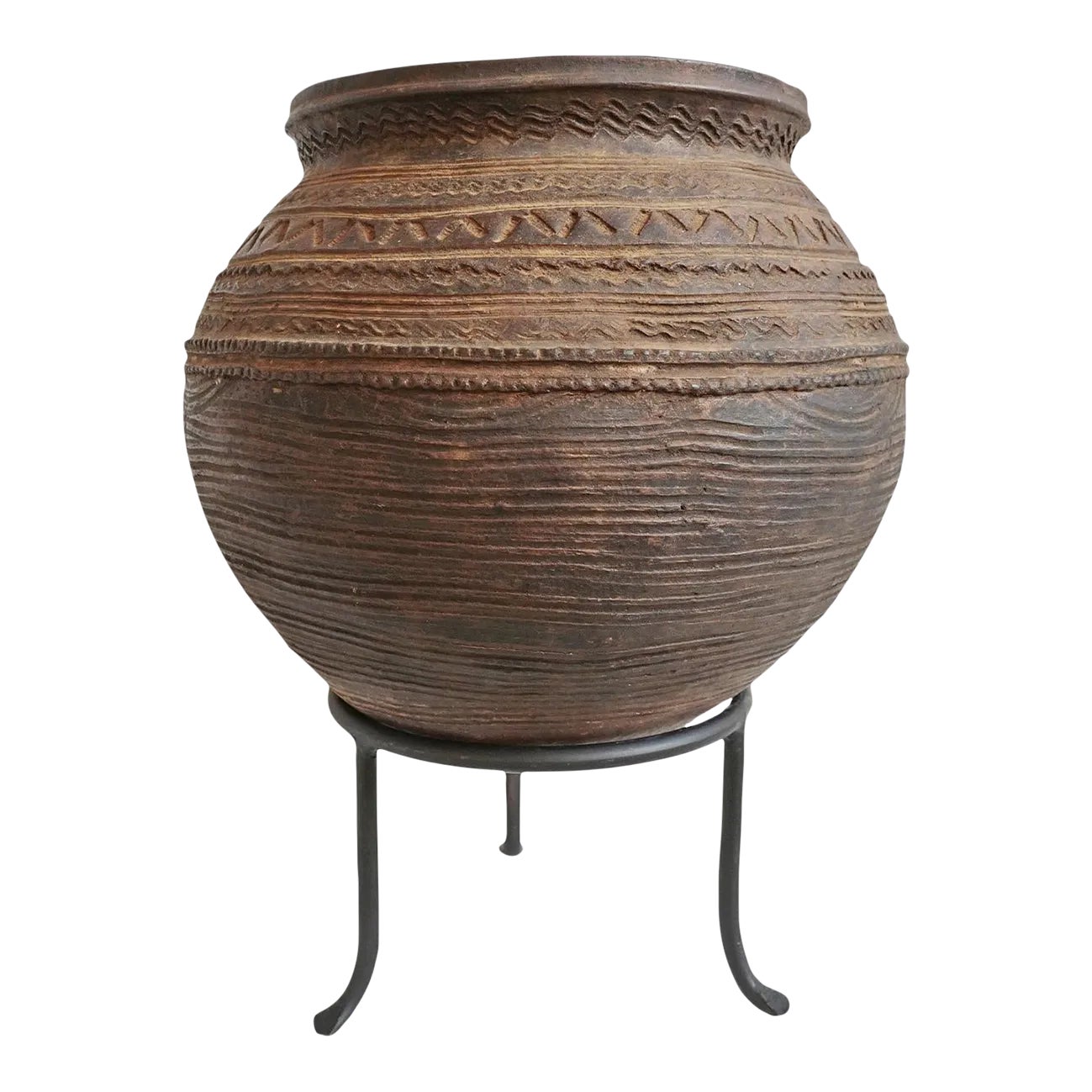 Vintage Bida Water Vessel on Stand | Chairish