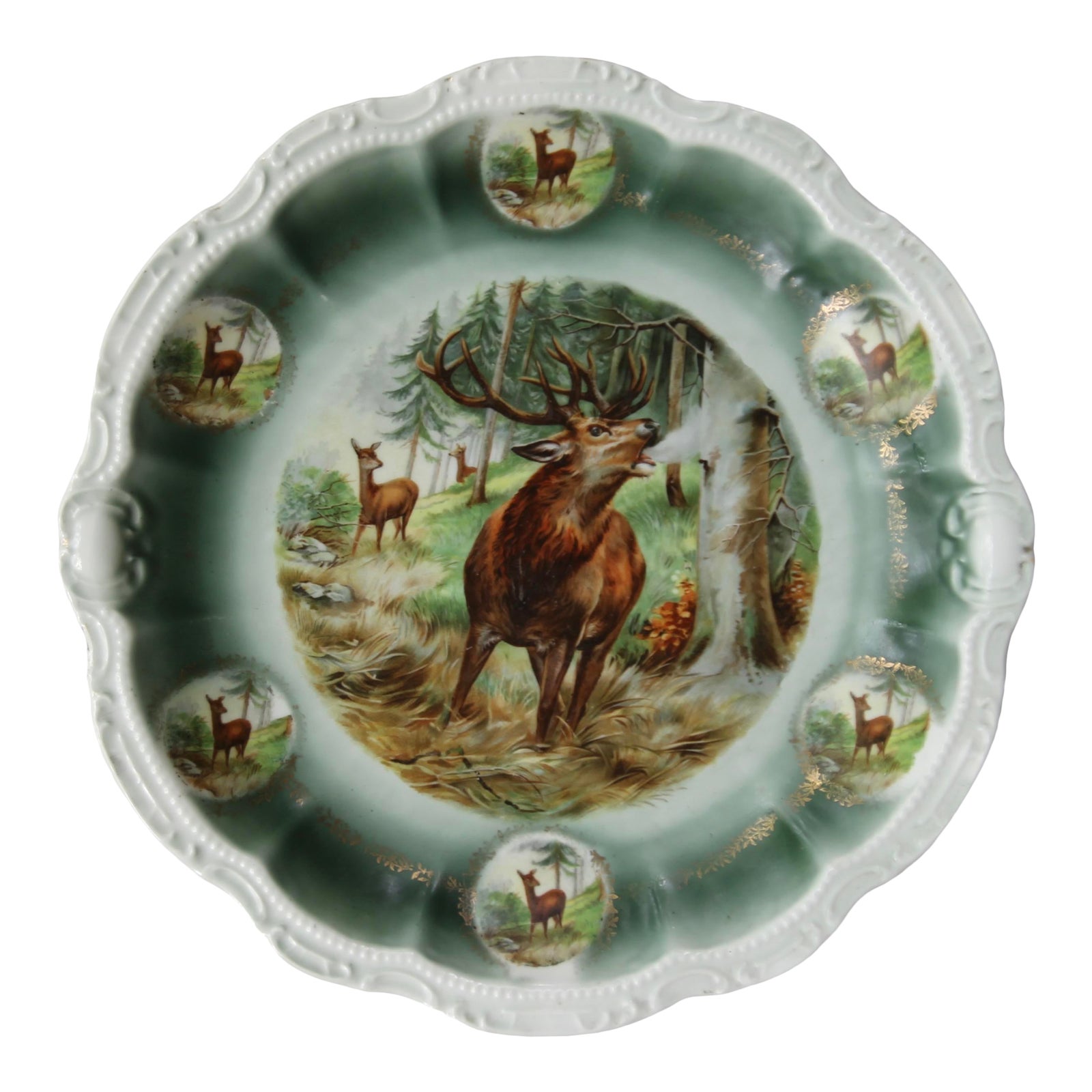 Antique Bavarian Elk Plate | Chairish