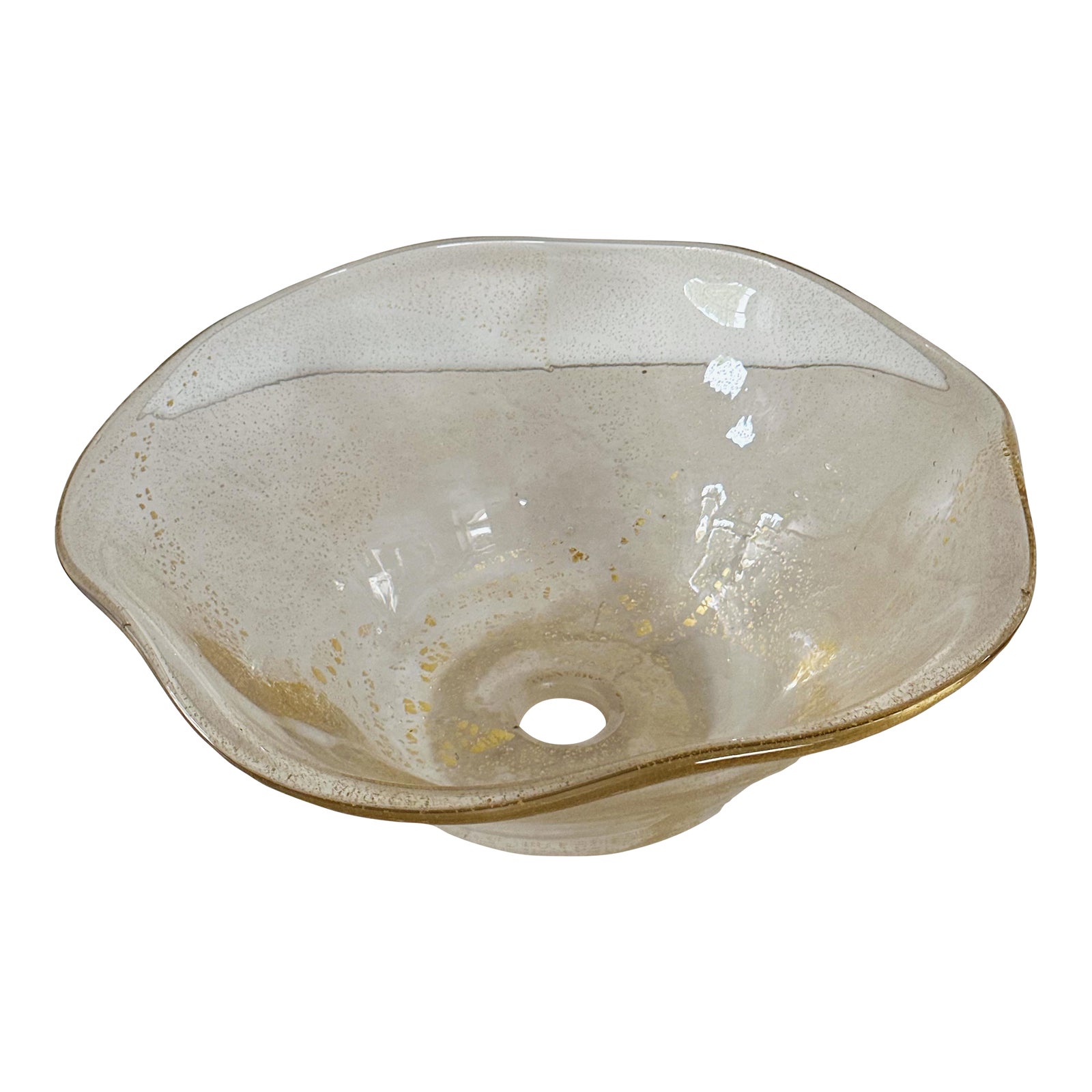 Vintage Hand Blown Glass Sink Basins in Translucent Glass With Infused ...