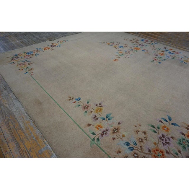 1930s Antique Chinese Art Deco Rug 11' 0'' X 13' 9''. | Chairish