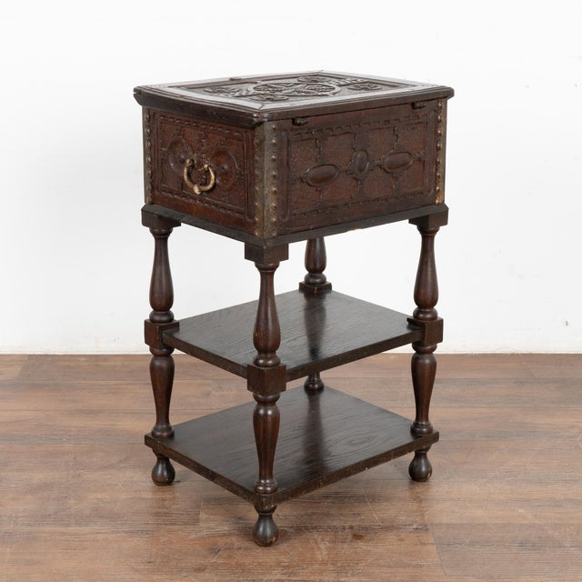 Small Baroque Carved Chest on Stand Side Table, Dated 1688 | Chairish