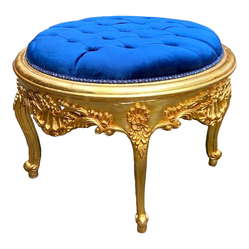 1990's Italian Baroque Rococo Bed Bench Foot Stool Ottoman in Gild ...