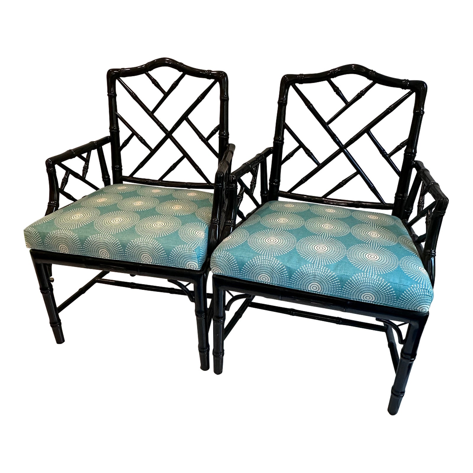 Pair of Jonathan Adler Bamboo Arm Chairs | Chairish