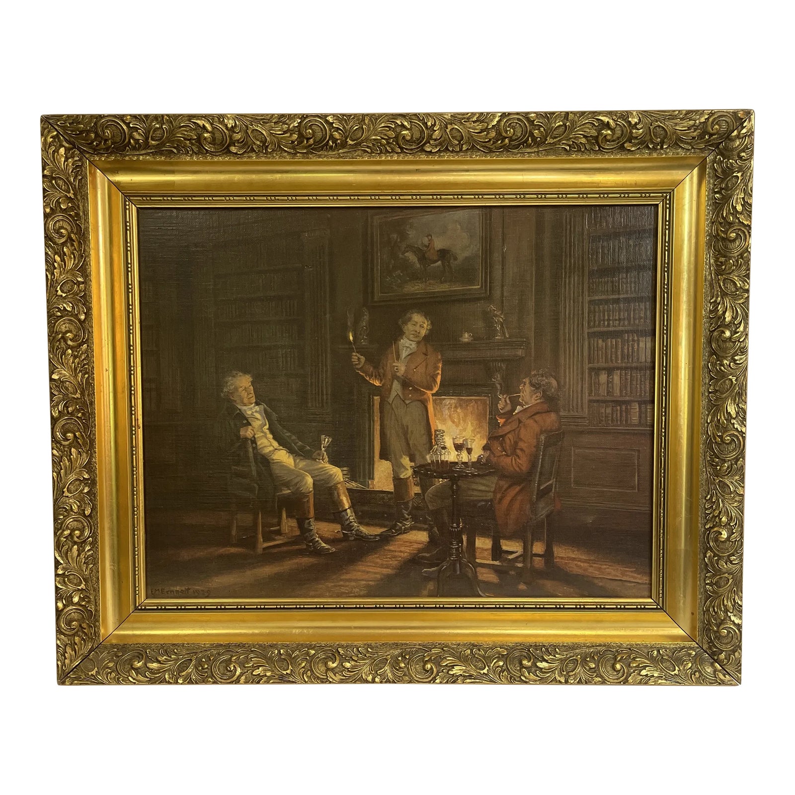 Frank Moss Bennett Oil on Canvas Painting (1929) | Chairish