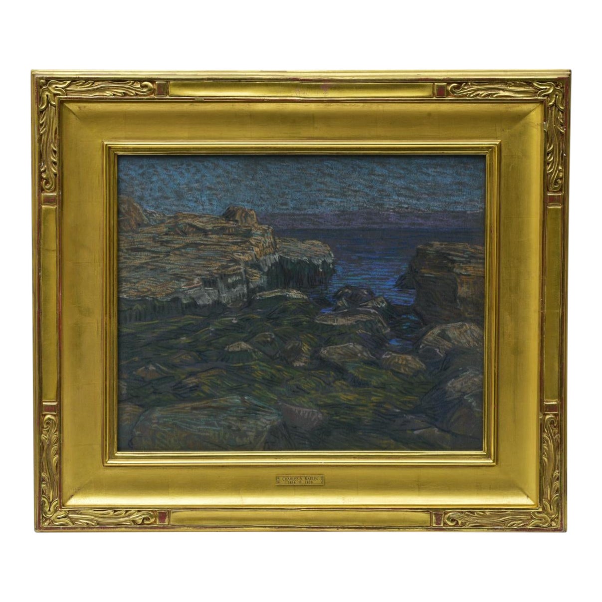 Charles Salis Kaelin (1858 - 1929) Rockport Seacoast, 16"x20" Pastel ...