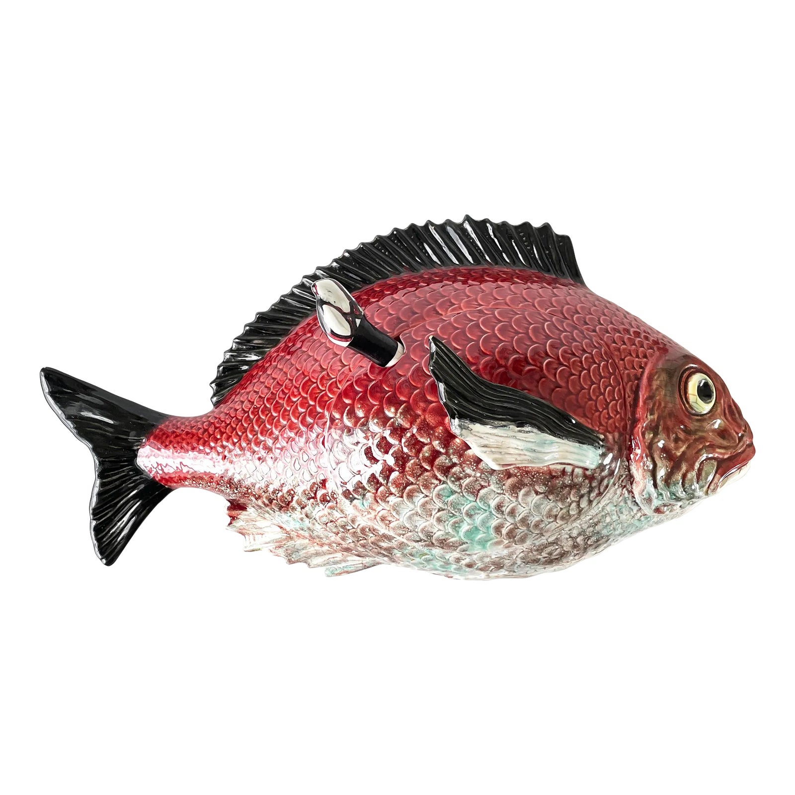 Mid 20th Century Bordallo Pinheiro Centerpiece Majolica Fish Tureen ...