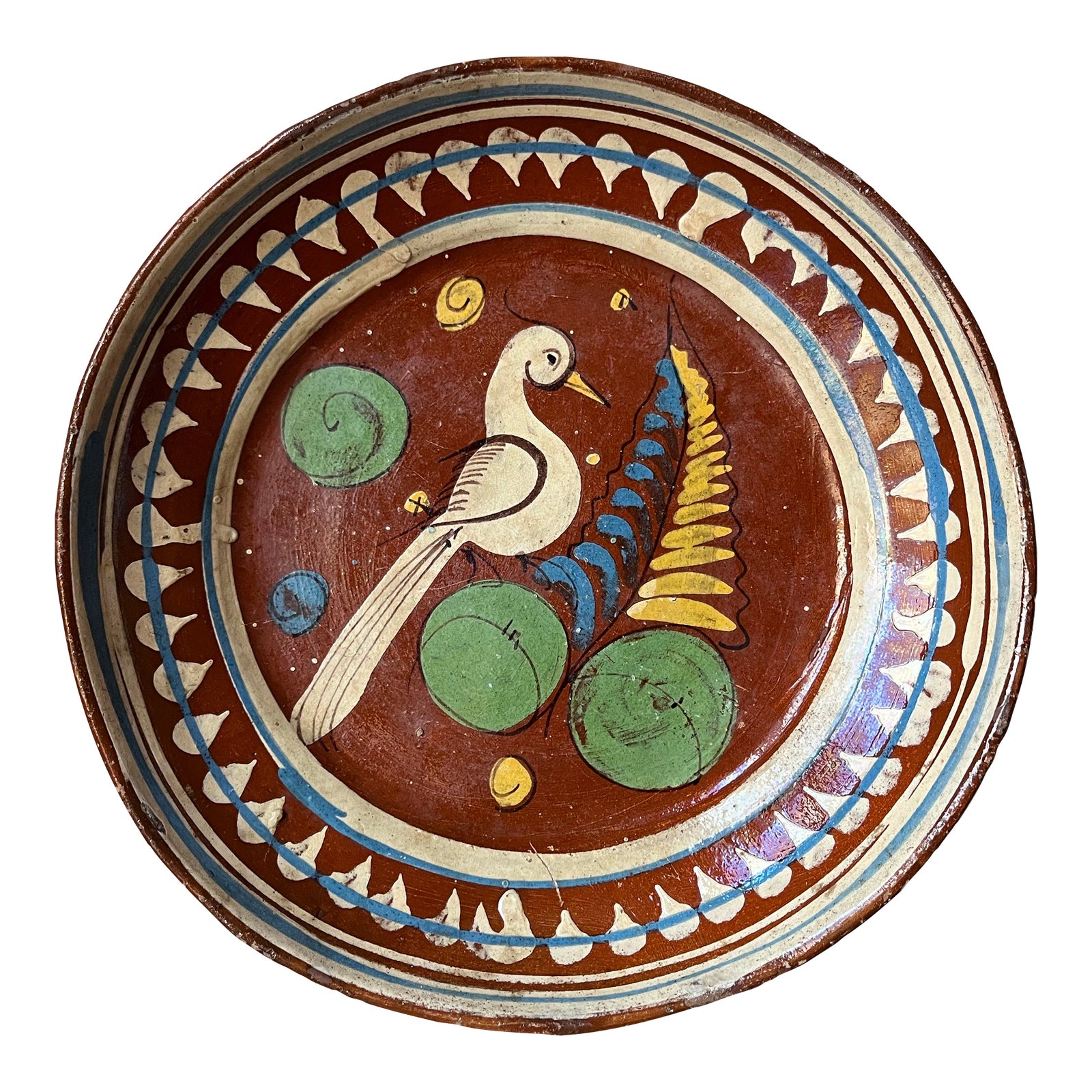 Vintage Mexican Folk Art Redware Terracotta Pottery Serving Tlaquepaque ...