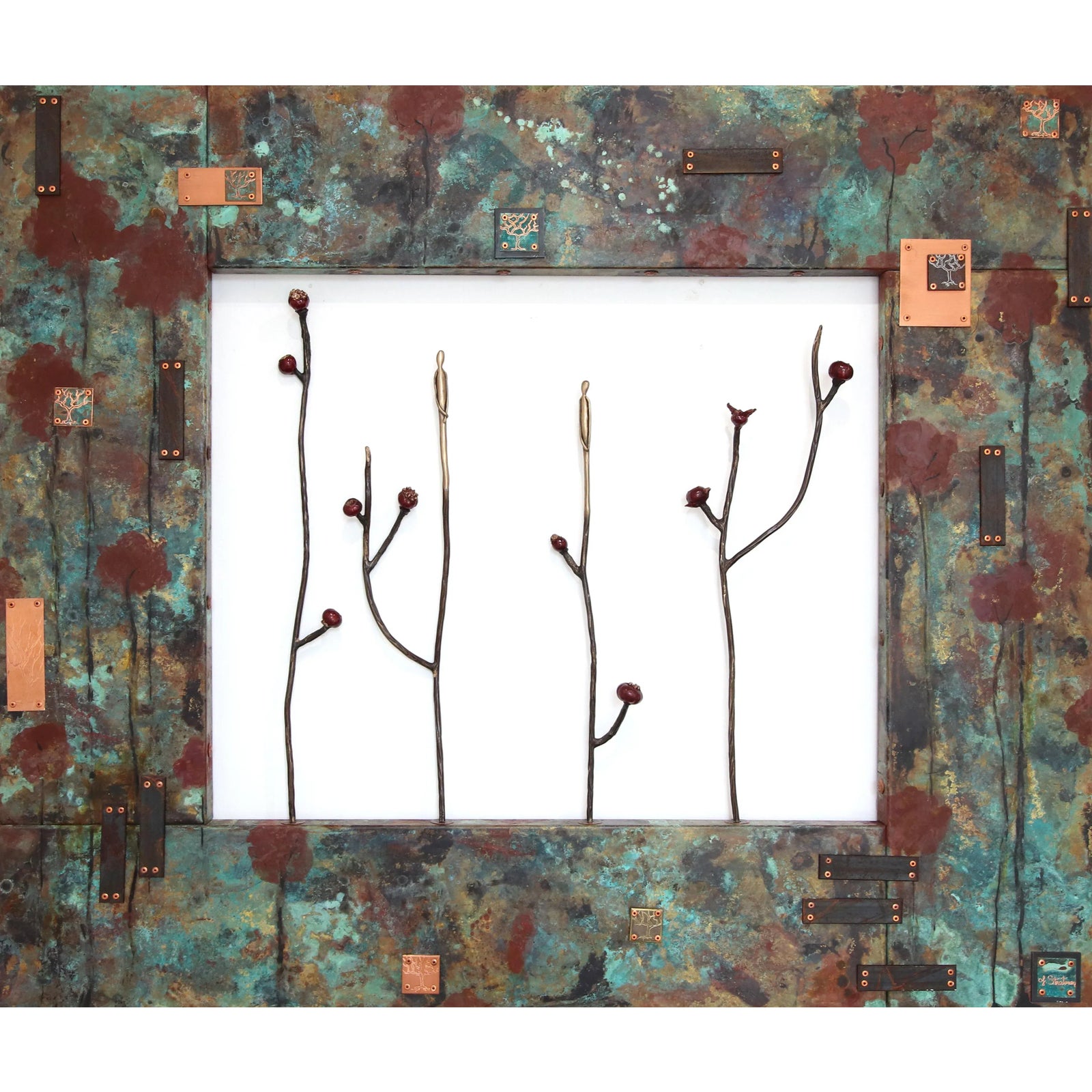 Original Bronze Landscape Wall Sculpture "Growing in a Fragmented ...