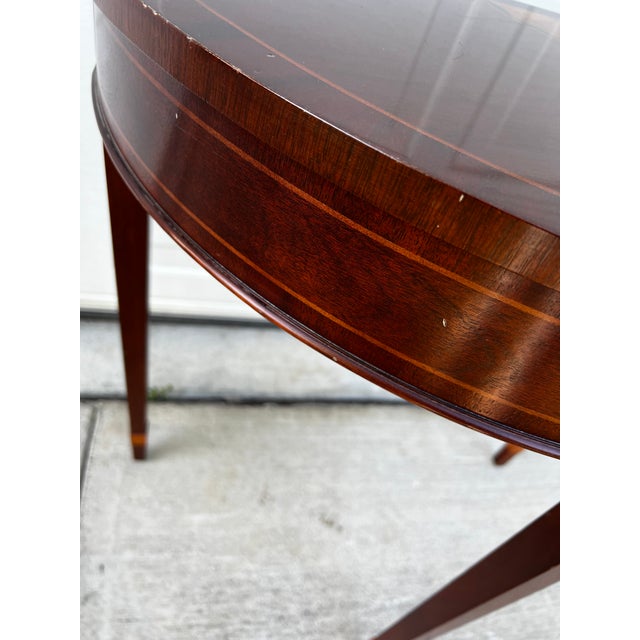 Vintage Baker Hepplewhite Style Mahogany Demilune Console or Entry ...