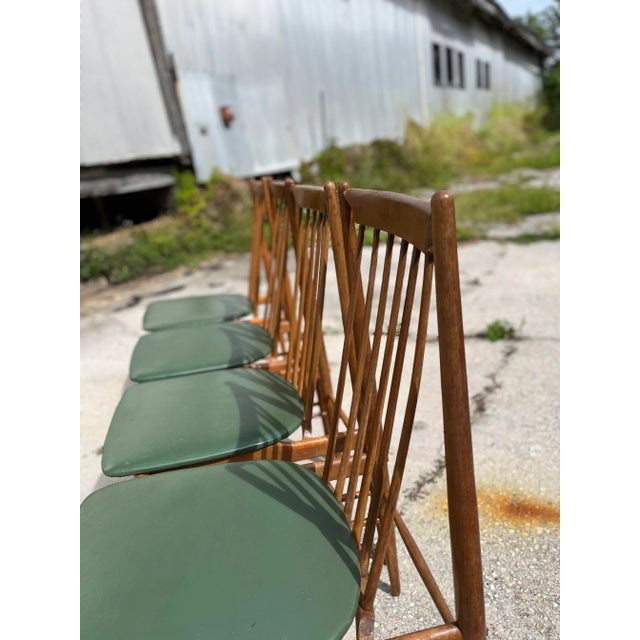 Vintage Leaning Spindle Railback Dining Chairs in the Style of Ann ...