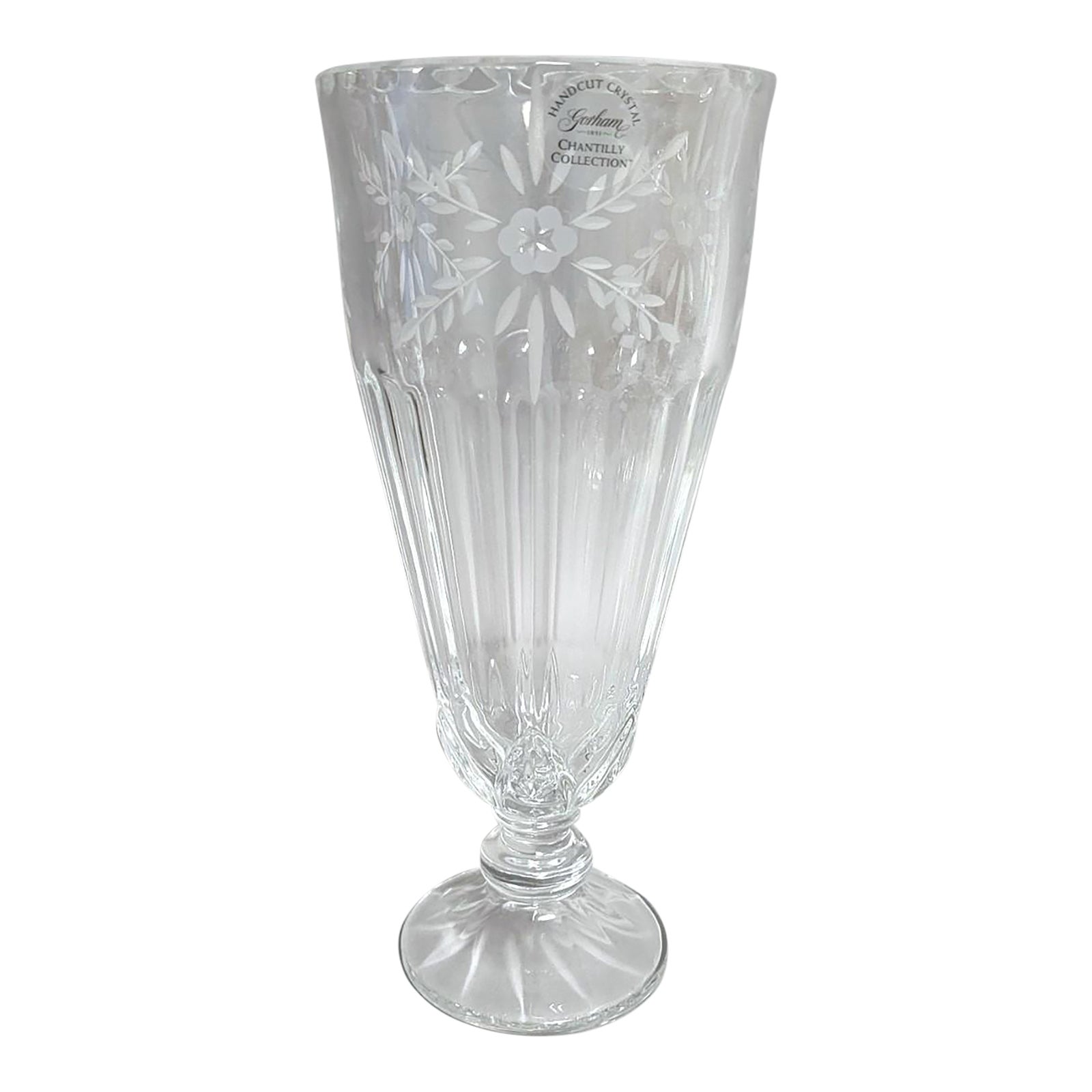 Gorham Handcut Crystal Vase, Chantilly Collection, 1990s | Chairish