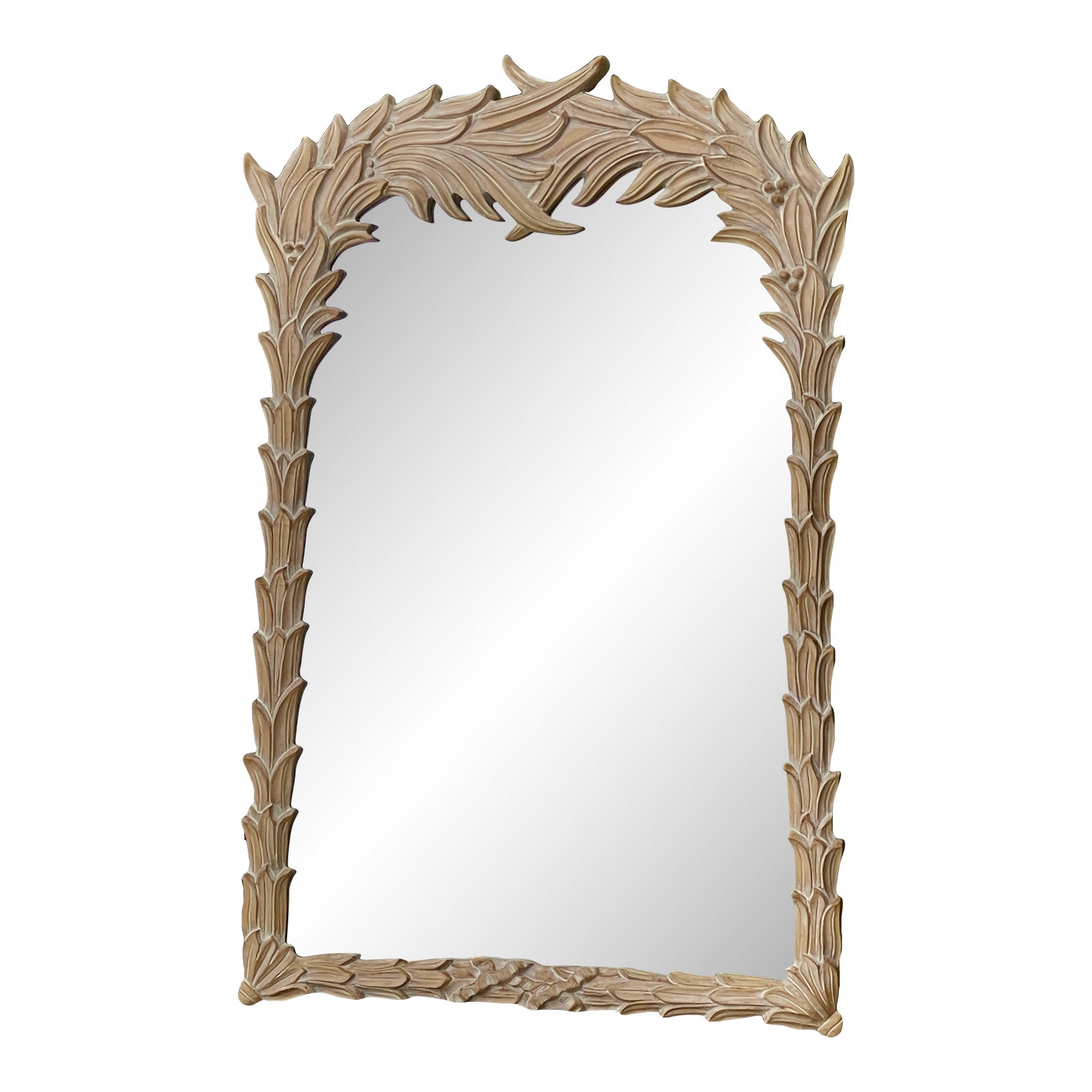 Large Vintage Tropical Palm Mirror in the Style of Serge Roche | Chairish