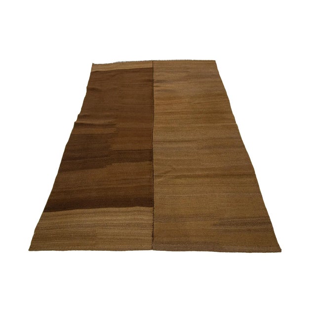 1960s Vintage Brown Turkish Wool Kilim Rug- 4′5″ × 7′1″ | Chairish