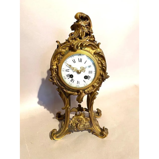 19th Ct French Louis XV Bronze Ormulu Table / Mantle Clock | Chairish
