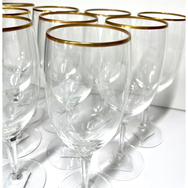 1980s Traditional Lenox Gold Rim Crystal Water Ice Tea Glasses - Set of ...