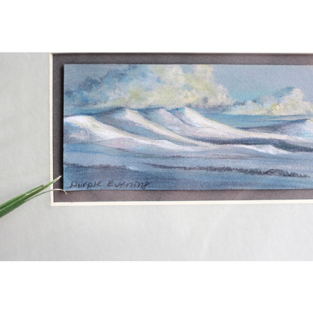 1980s "Purple Evening" Mountain Seascape Mixed-Media Drawing by Deborah ...