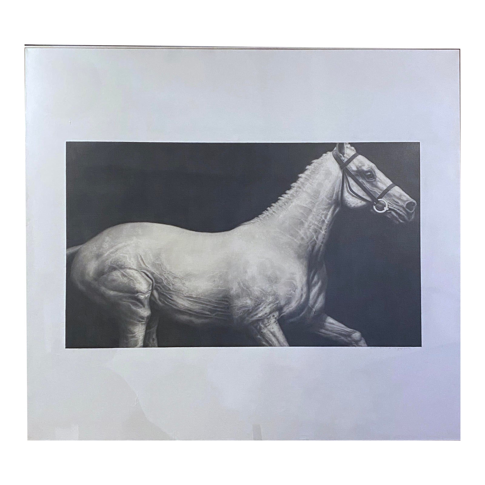 1970s "Incidents Series II #Vi" Graphite and Oil Painting on Canvas by ...