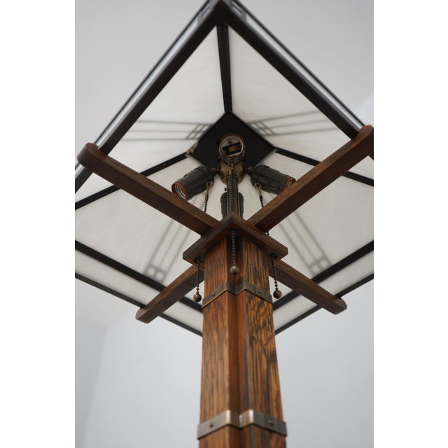 Arroyo Oak Mission Style Prairie Table Lamp | Chairish