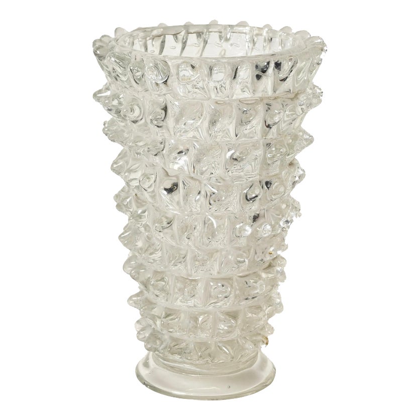 Large Italian Rostrato Murano Glass Vase by Ercole Barovier, Italy ...