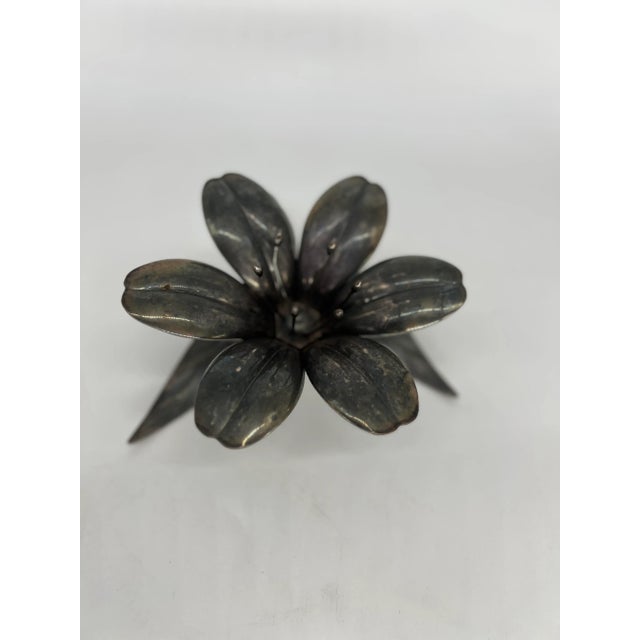 Hollywood Regency Silver Plated Flower Shaped Ashtray Set | Chairish