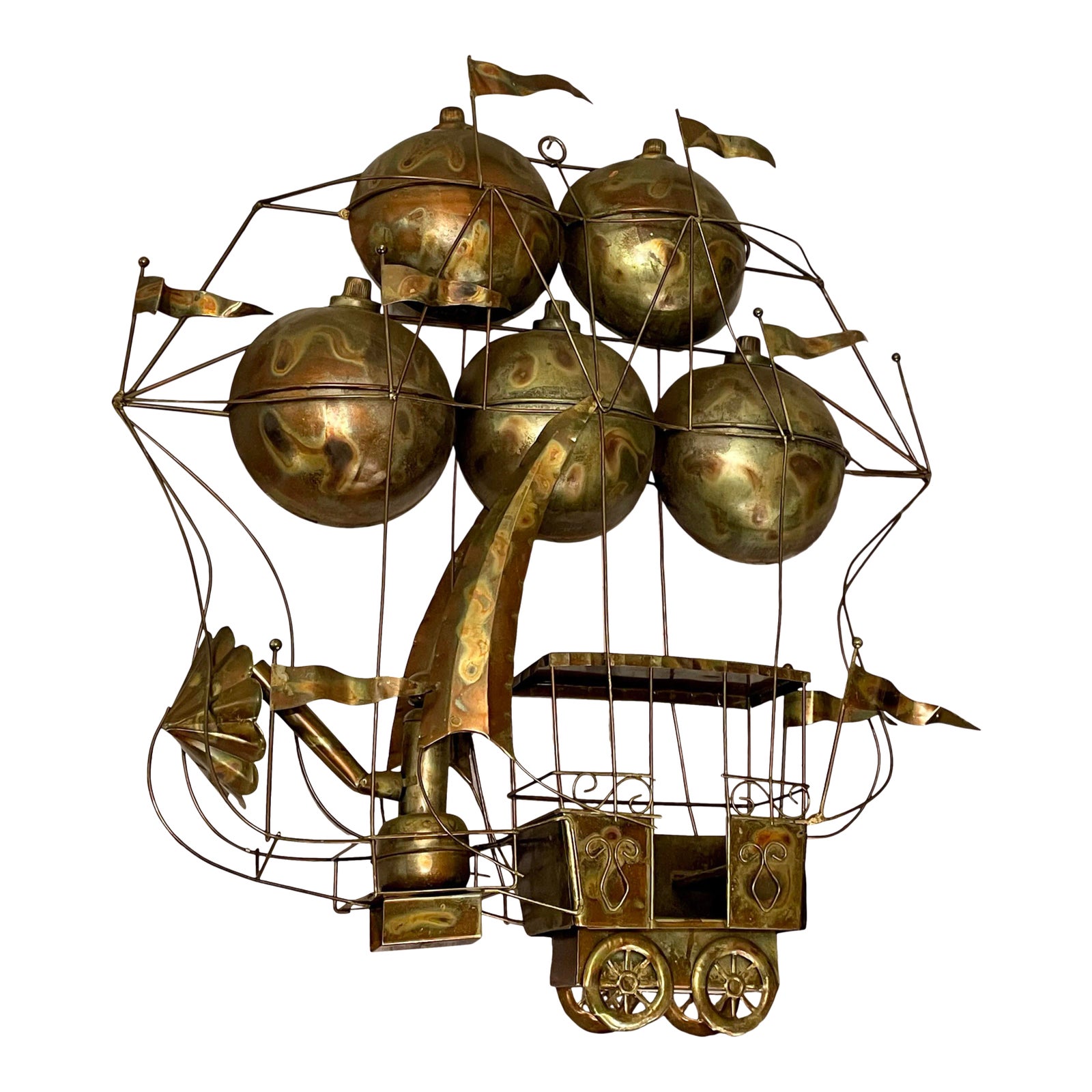 Mid - Century Metal Flying Balloon Airship Sculpture in the Style of ...