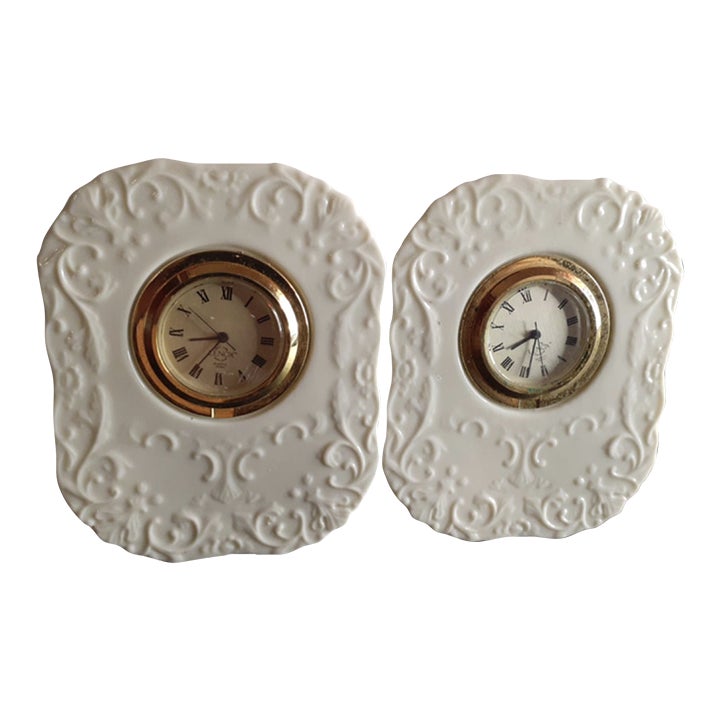 1970s Pair of Lenox Mantle/Desk Clocks | Chairish
