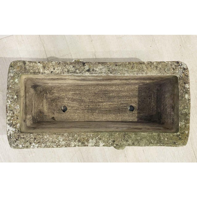 English Garden Stone Trough or Planter With Cherub Relief | Chairish