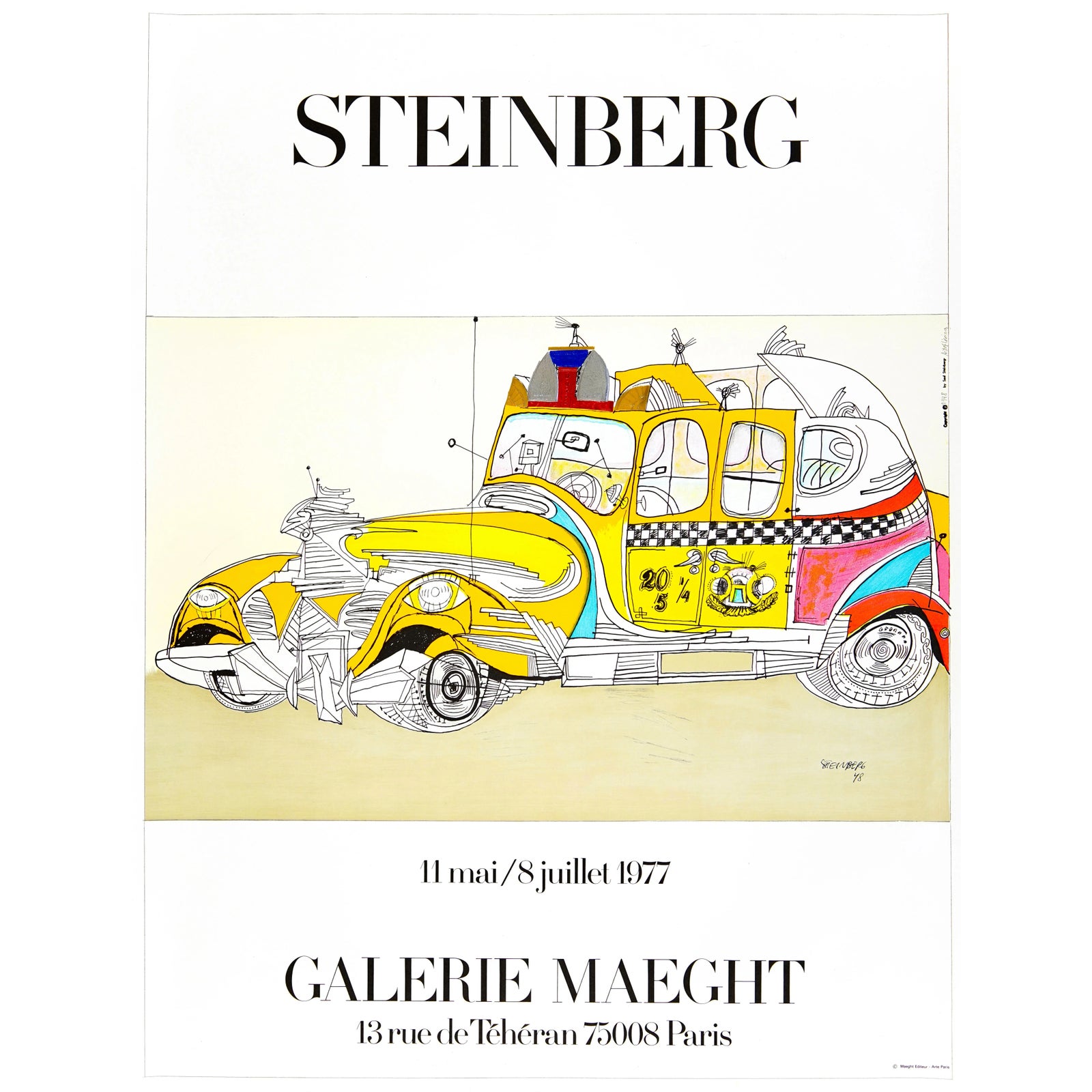1977 "New York Taxi Cab" Lithograph Poster | Chairish