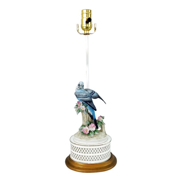 Lamp Blue Parakeet Parrot | Chairish