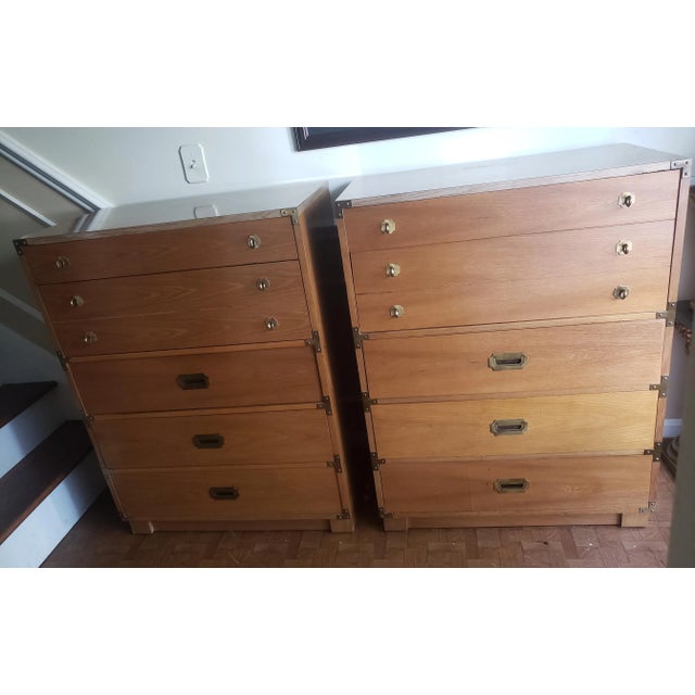 1966 Drexel Campaign Chest of Drawers - a Pair | Chairish